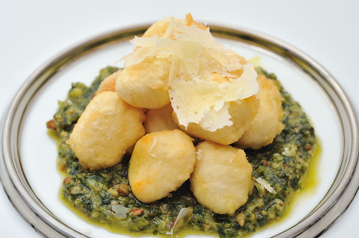 Tempura Gnocchi with Shiso Yuzu Pesto | Medallion Foods Inc.